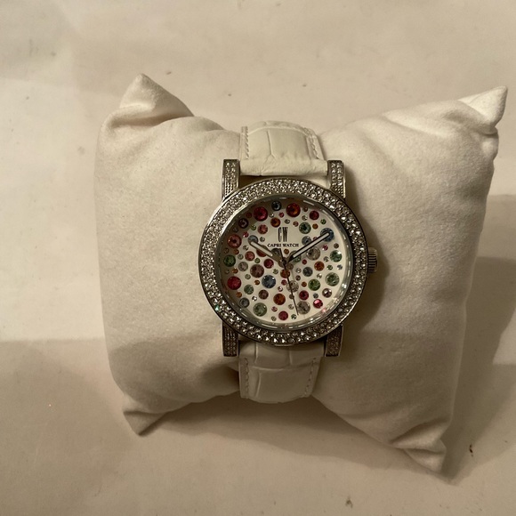 Capri Watch | Accessories | Capri Watch Small Face White Leather Band ...